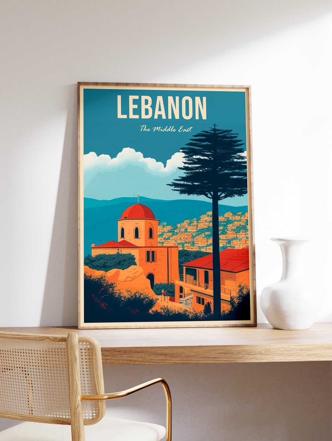Lebanon Travel Poster: Vintage Middle East Wall Art - Etsy
