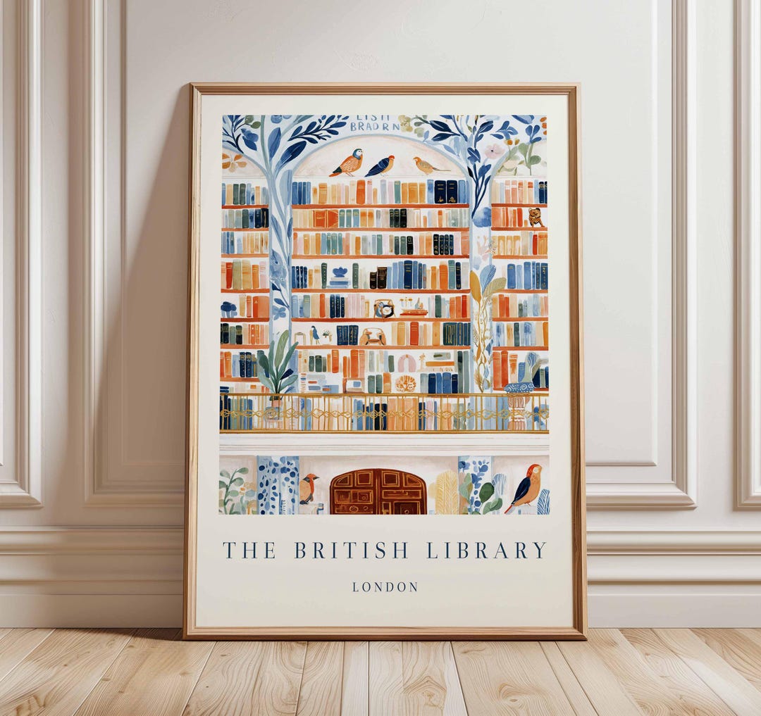 British Library Travel Poster: London Landmark Wall Art - Etsy
