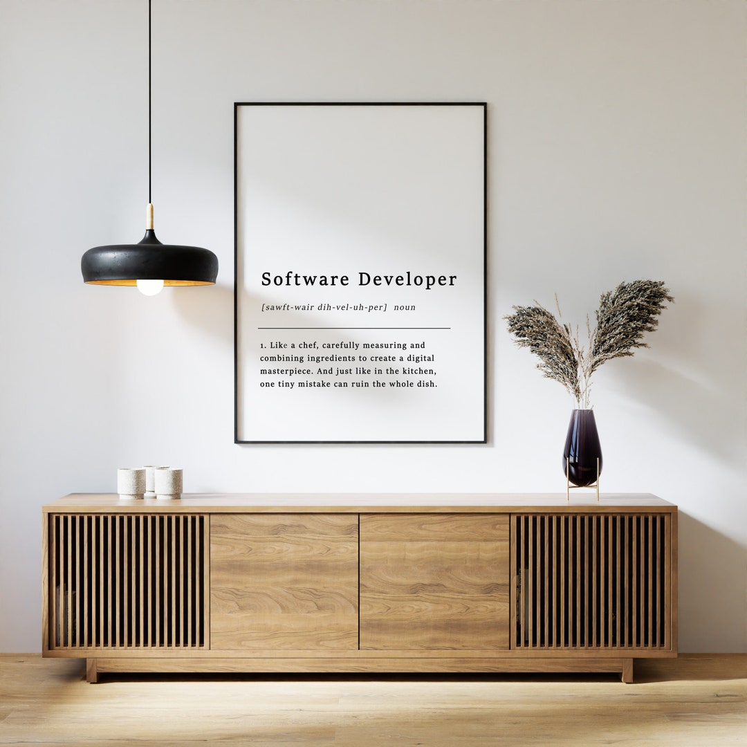 Definition of A Software Developer Poster, Gift for Software Developer ...