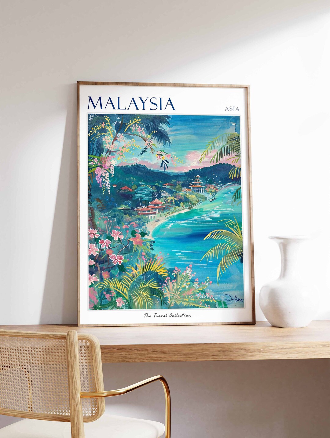 Malaysia Travel Poster, Malaysia Travel Print, Tropical Decor ...