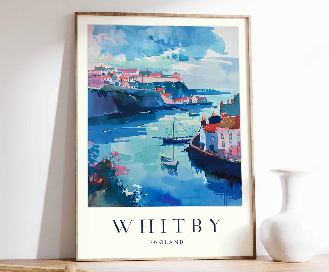 Whitby Poster, Whitby Travel Print, England Wall Art, British Travel ...