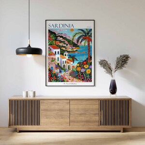 Sardinia Travel Poster: Colorful Italian Coastal Art - Etsy