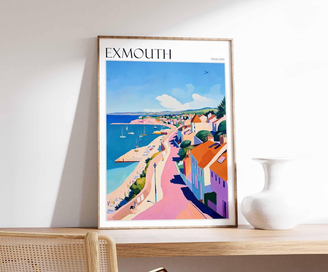 Exmouth Poster, Devon Poster, England Travel Poster, Coastal Wall Art ...