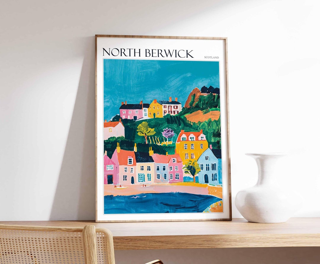 North Berwick Poster, Scotland Poster, Coastal Poster, Scottish Decor ...