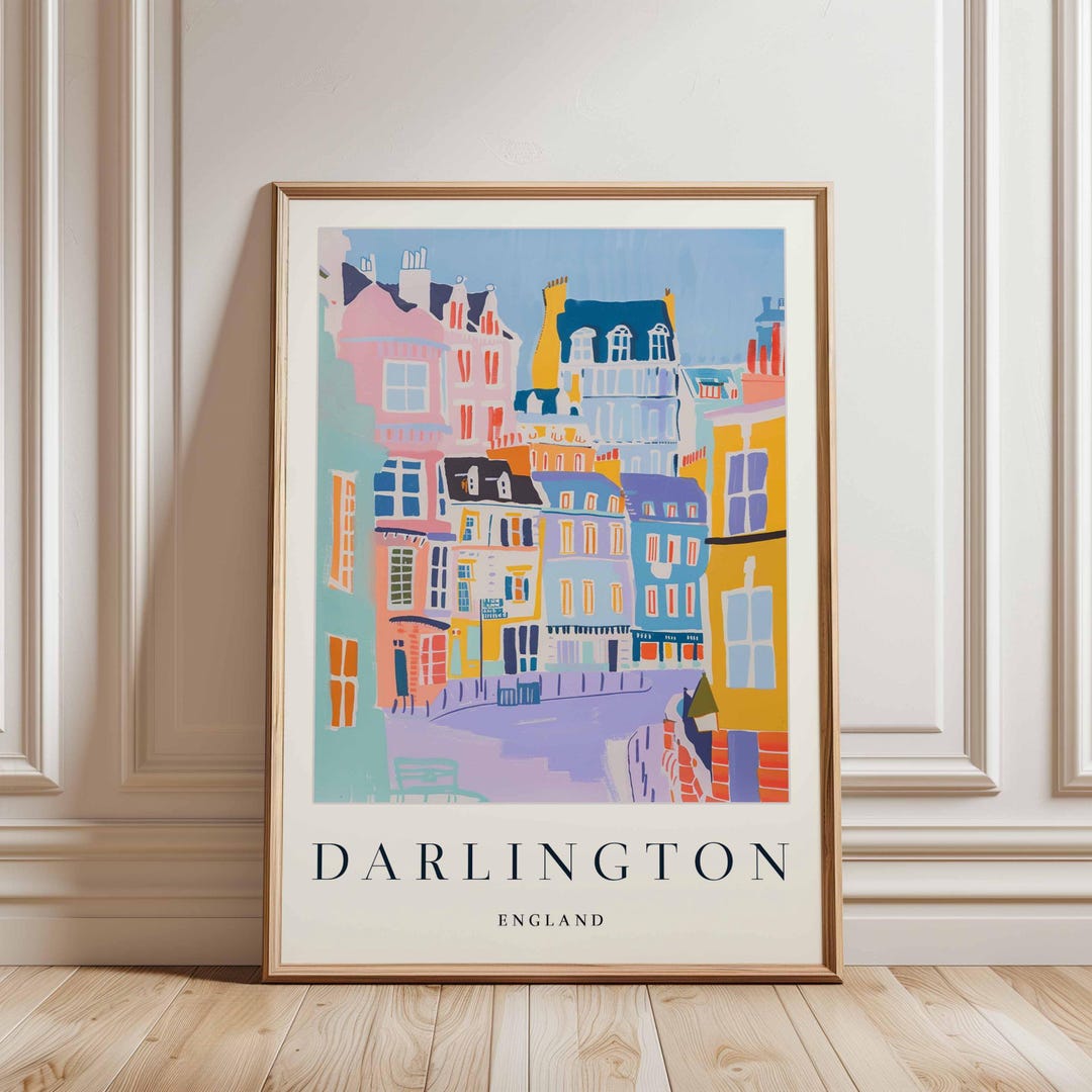 Darlington England Poster: Modern UK Travel Print - Etsy