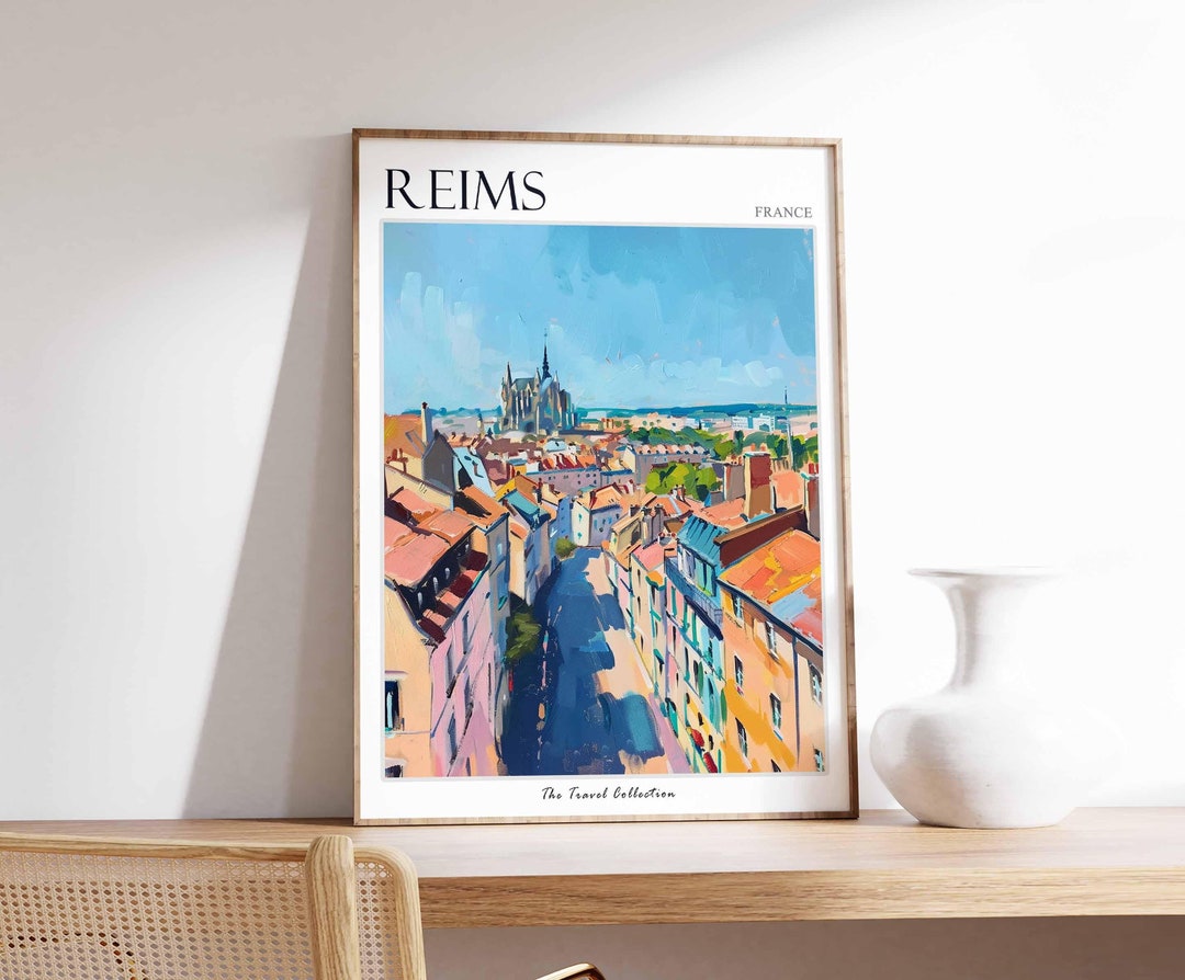 Reims Poster, France Travel Print, French Decor, Europe Travel Poster ...