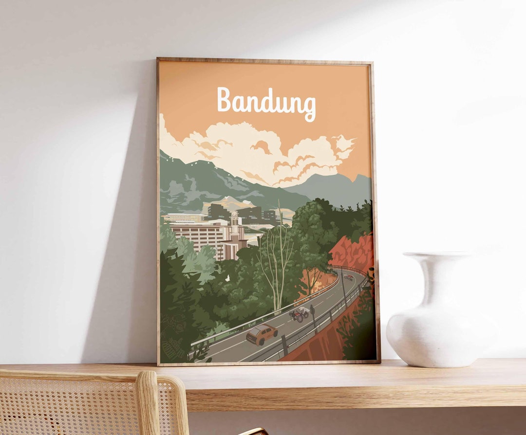 Bandung Print, Southeast Asia Poster, Indonesia Travel Poster, Travel ...