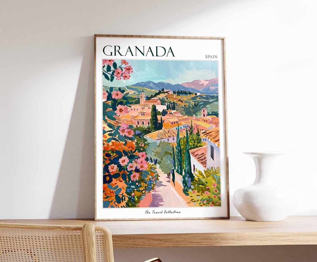 Granada Poster, Granada Travel Print, Spain Wall Art, Spanish Travel ...
