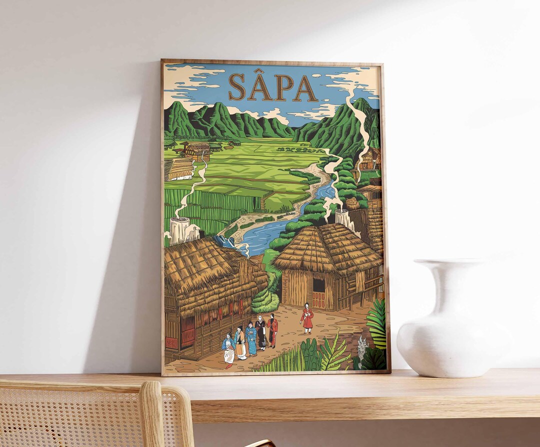 Sa Pa Print, Southeast Asia Poster, Vietnam Travel Poster, Travel Wall ...