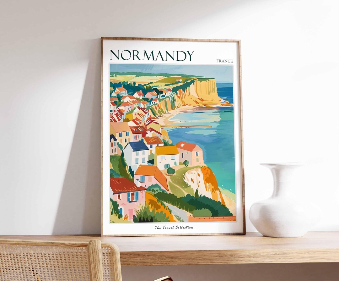 Normandy Poster, France Travel Print, French Decor, Europe Travel ...