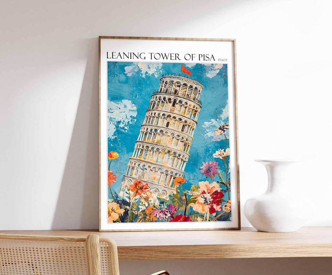 Leaning Tower of Pisa Poster, Leaning Tower of Pisa Travel Print ...