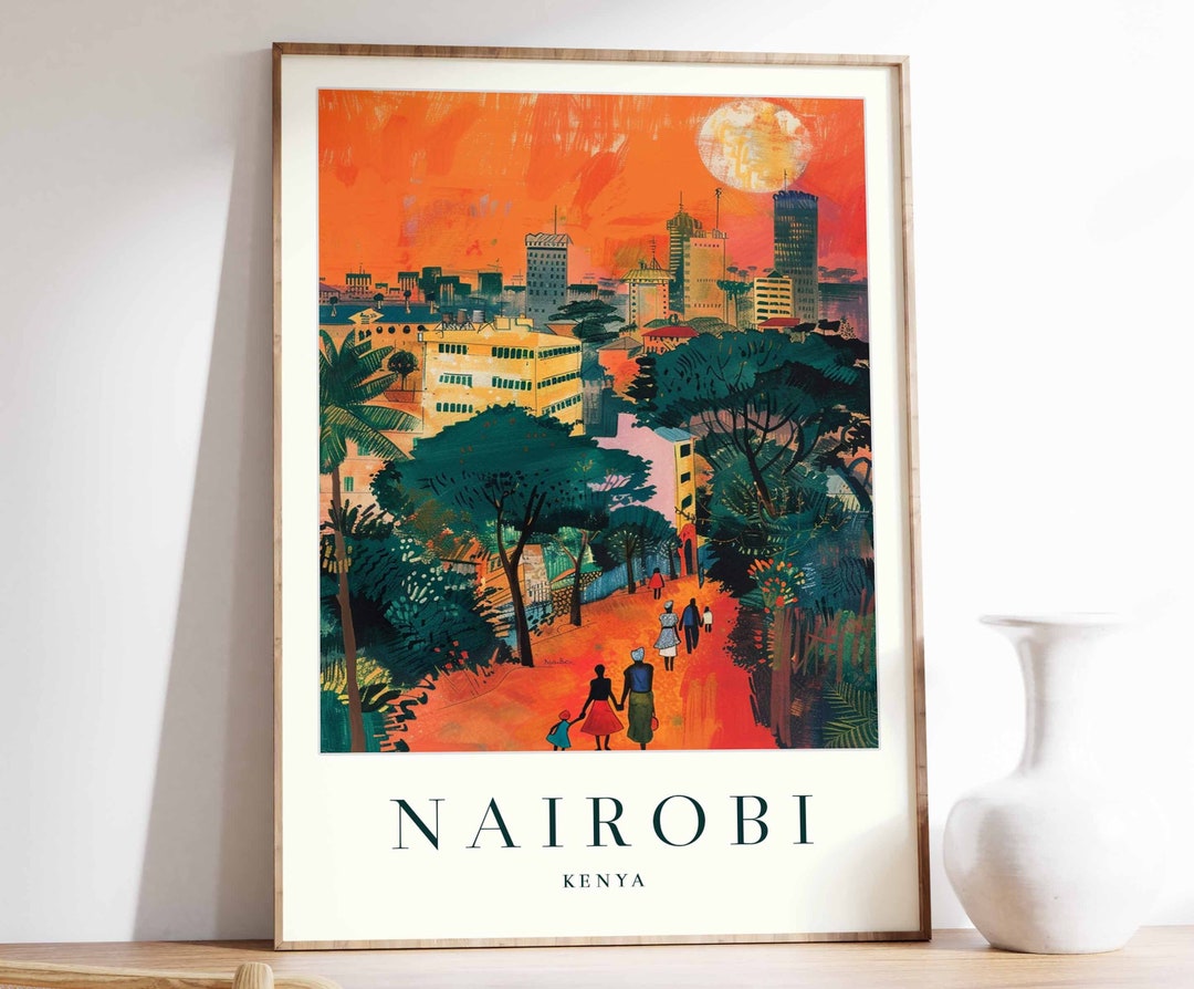 Nairobi Poster, Nairobi Travel Print, Kenya Wall Art, Nairobi Travel ...