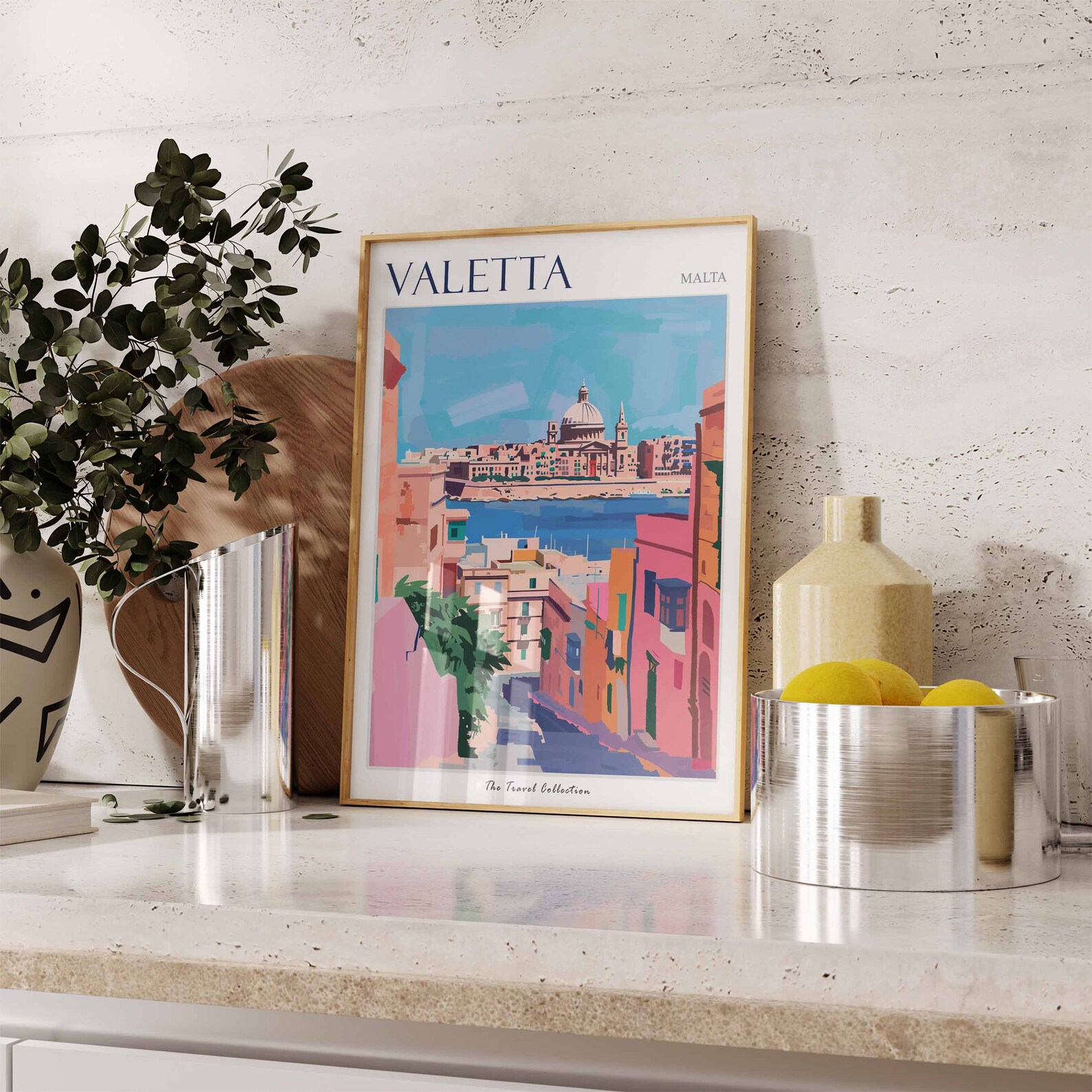 Valletta Malta Travel Poster: Mediterranean City Wall Art - Etsy