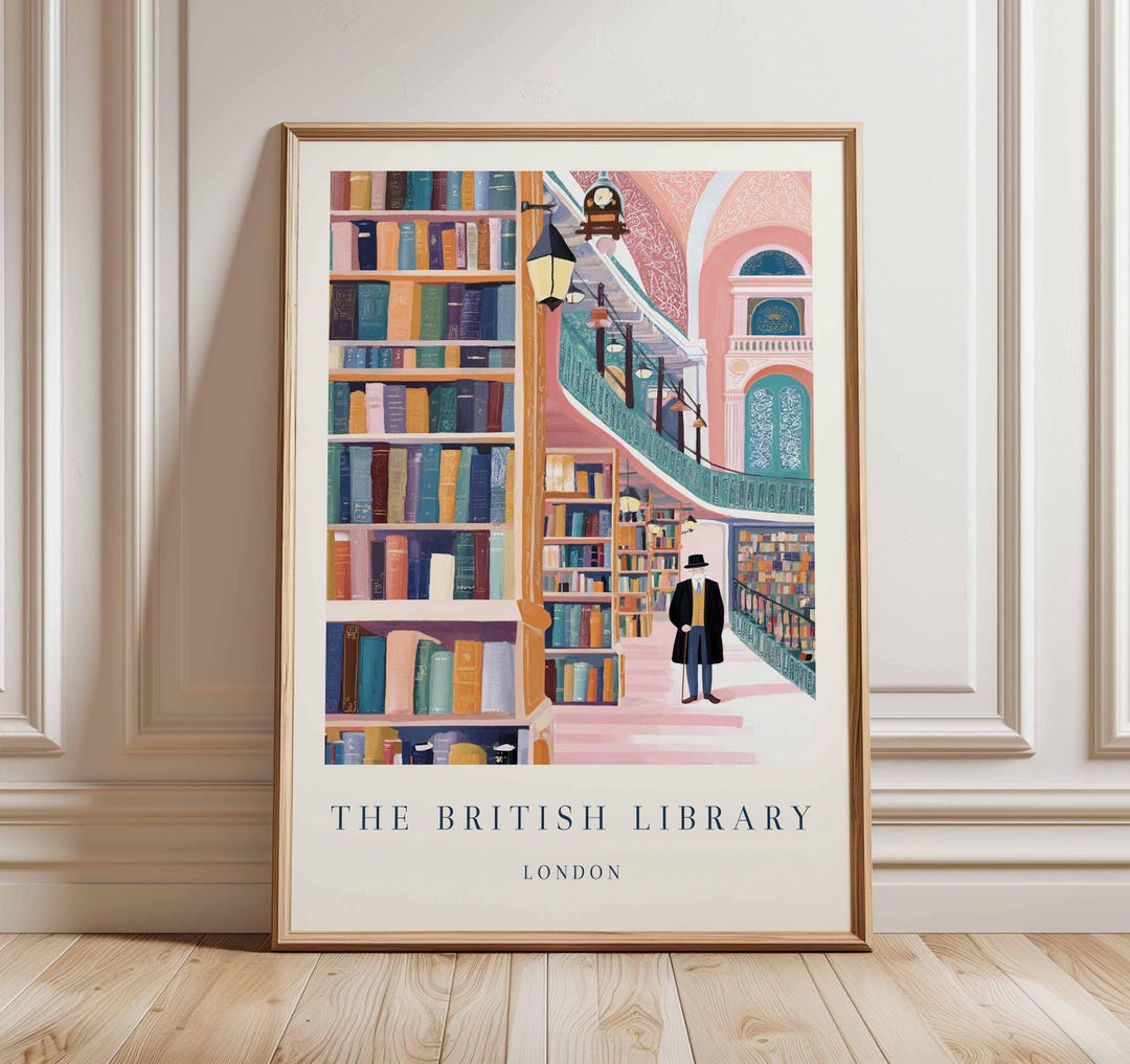 British Library Travel Poster: London Landmark Wall Art - Etsy
