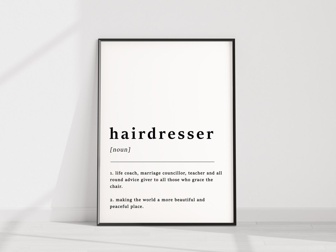 Hairdresser Definition Print: Salon Typography Wall Art - Etsy