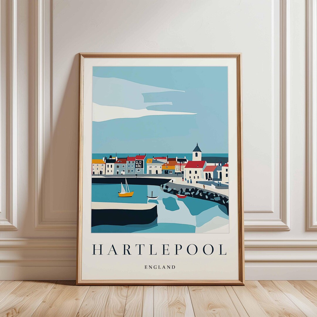 Hartlepool Travel Poster: England Coastal Wall Art - Etsy