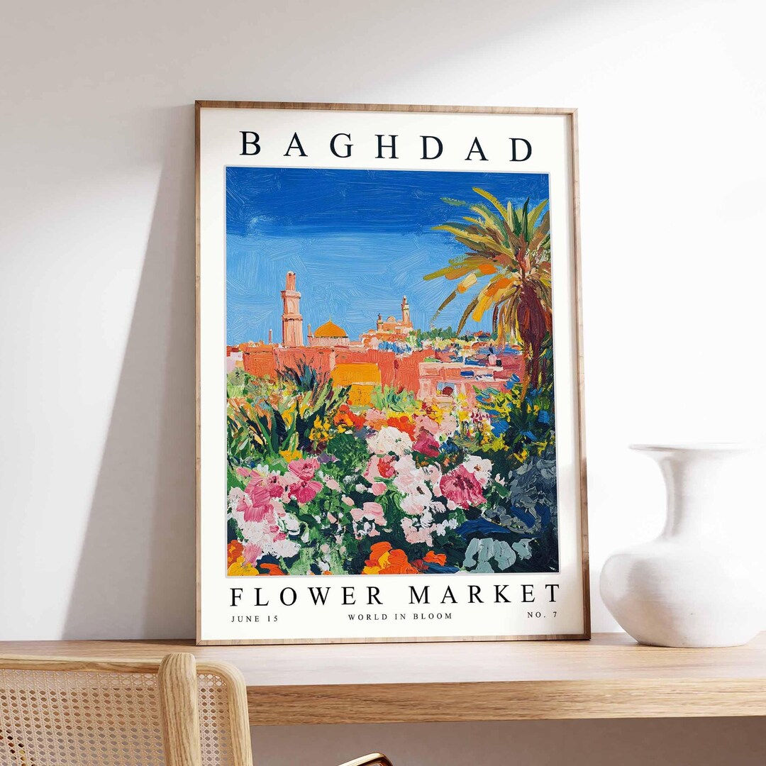 Baghdad Flower Market Poster: Iraqi Botanical Art Print - Etsy