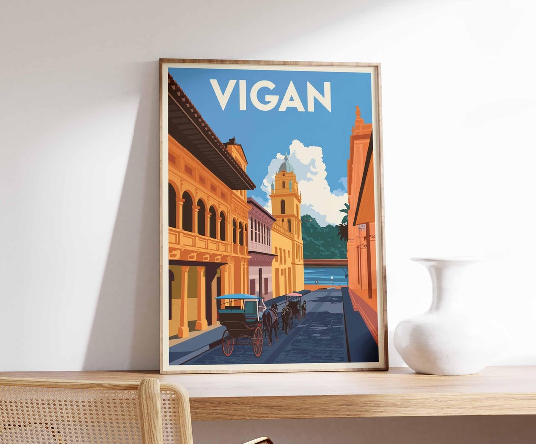 Vigan Print, Southeast Asia Poster, Philippines Travel Poster, Travel ...