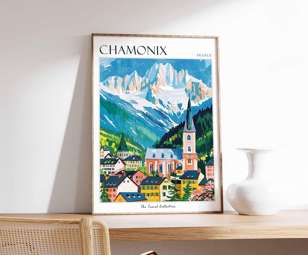 Chamonix Poster, France Travel Print, French Decor, Europe Travel ...