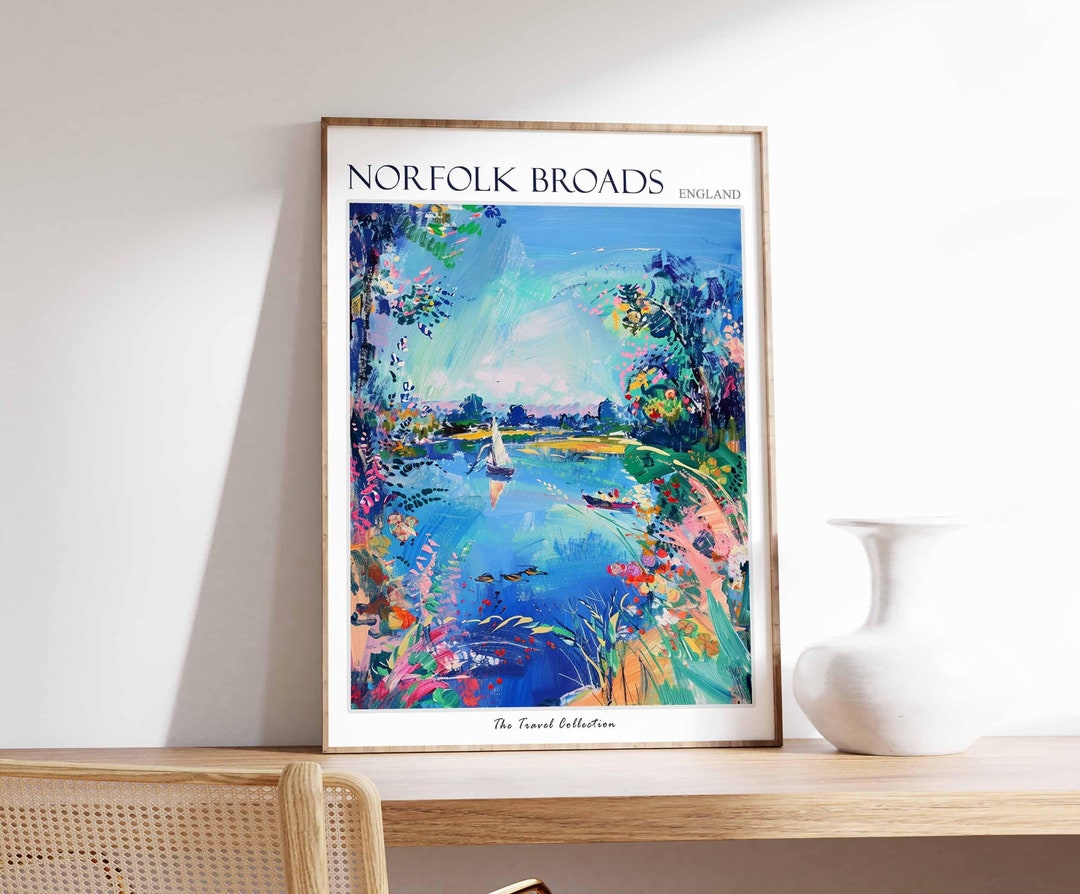 Norfolk Broads Poster, England Travel Poster, Countryside Poster ...