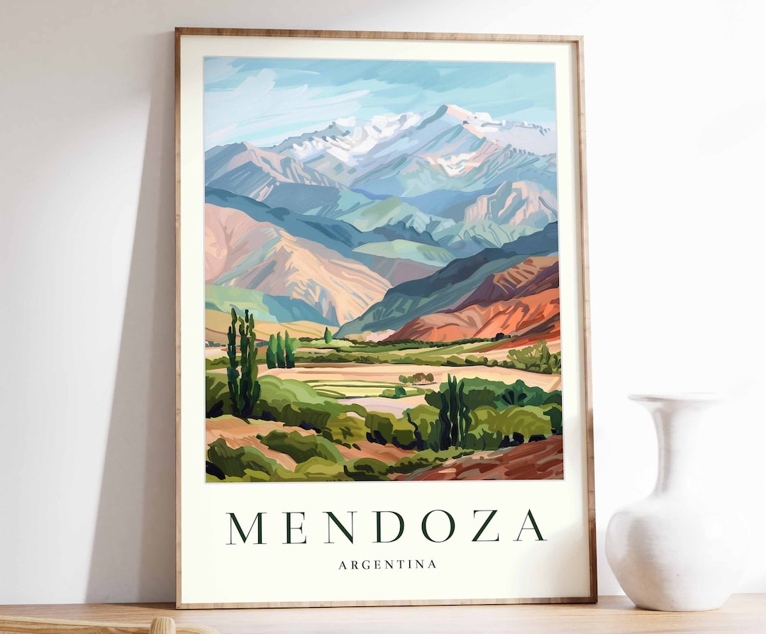 Mendoza Poster, Mendoza Travel Print, Argentina Wall Art, Latin Decor ...
