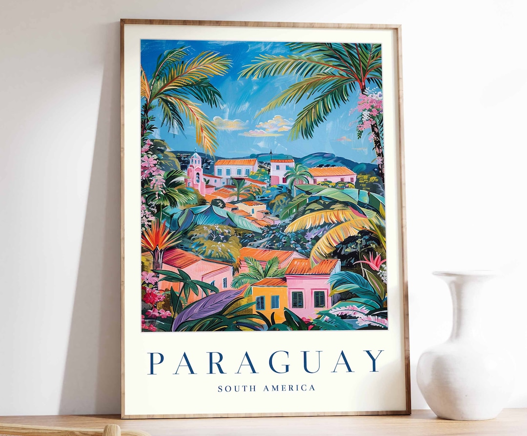 Paraguay Poster, Paraguay Travel Print, South America Wall Art, South ...