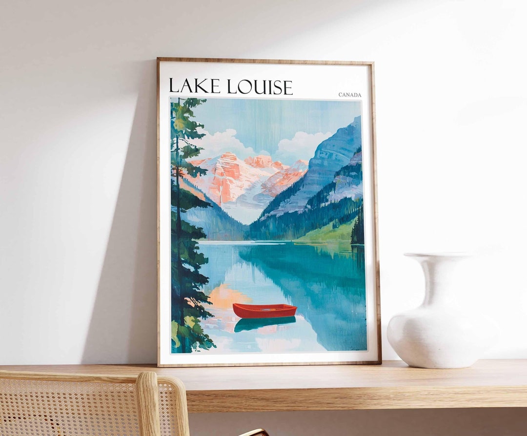 Lake Louise Poster, Lake Louise Art, Canadian Travel Print, Canada ...