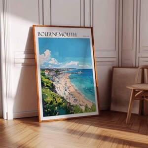 Bournemouth Poster, England Travel Poster, Coastal Poster, UK Travel ...