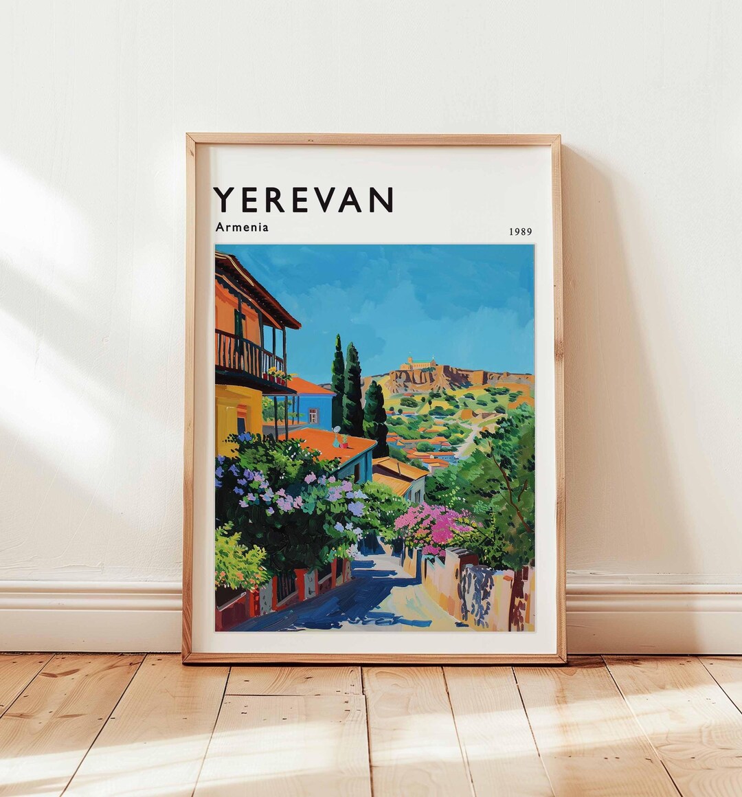 Yerevan Armenia Travel Poster: Caucasus Cityscape Art Print - Etsy