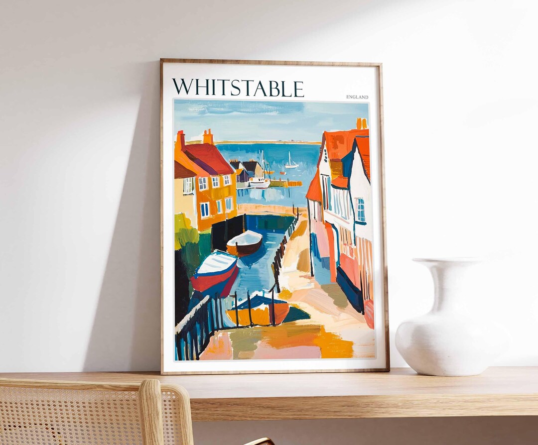 Whitstable Poster, UK Travel Poster, Coastal Wall Art, Seaside Decor ...