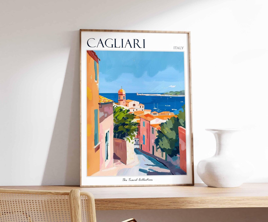 Cagliari Poster, Italian Travel Print, Cagliari Travel Art, Cagliari Wall Art, Italian Travel ...