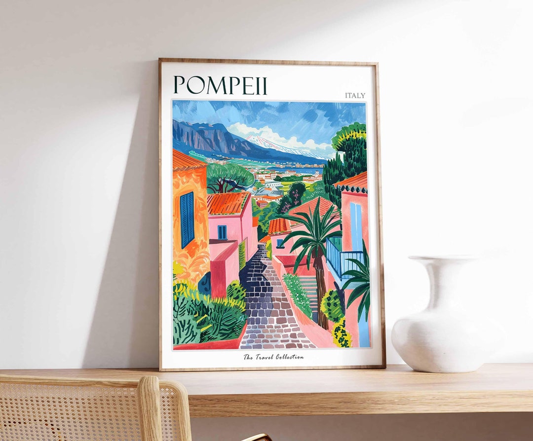 Pompeii Poster, Pompeii Travel Print, Italy Wall Art, Italian Travel ...