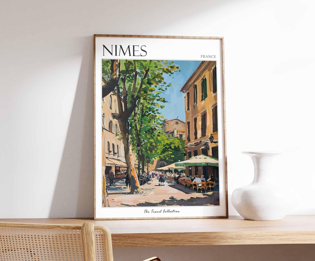 Nîmes Poster, France Travel Print, French Decor, Europe Travel Poster ...