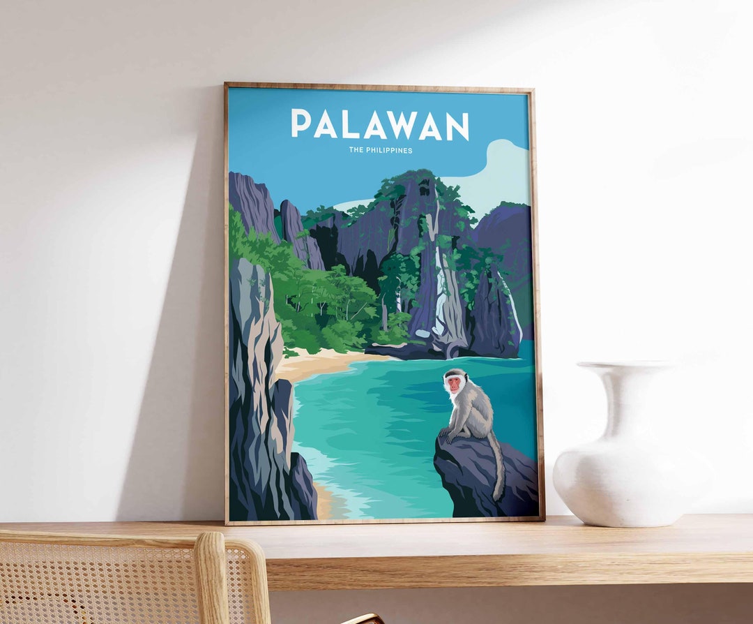 Palawan Print, Southeast Asia Poster, Philippines Travel Poster, Travel ...