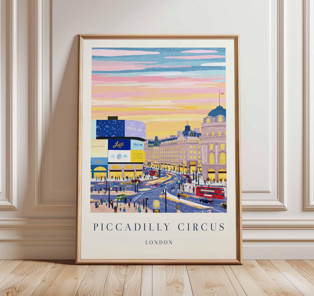 Piccadilly Circus Travel Poster: London Landmark Art Print - Etsy