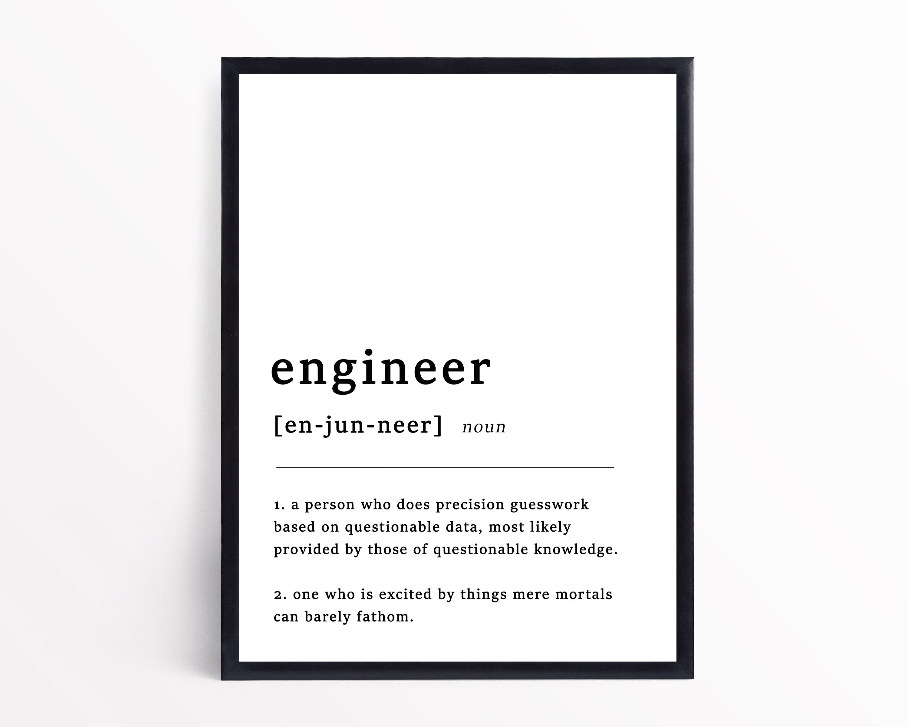 Definition of an Engineer Quote Poster Print Engineering - Etsy