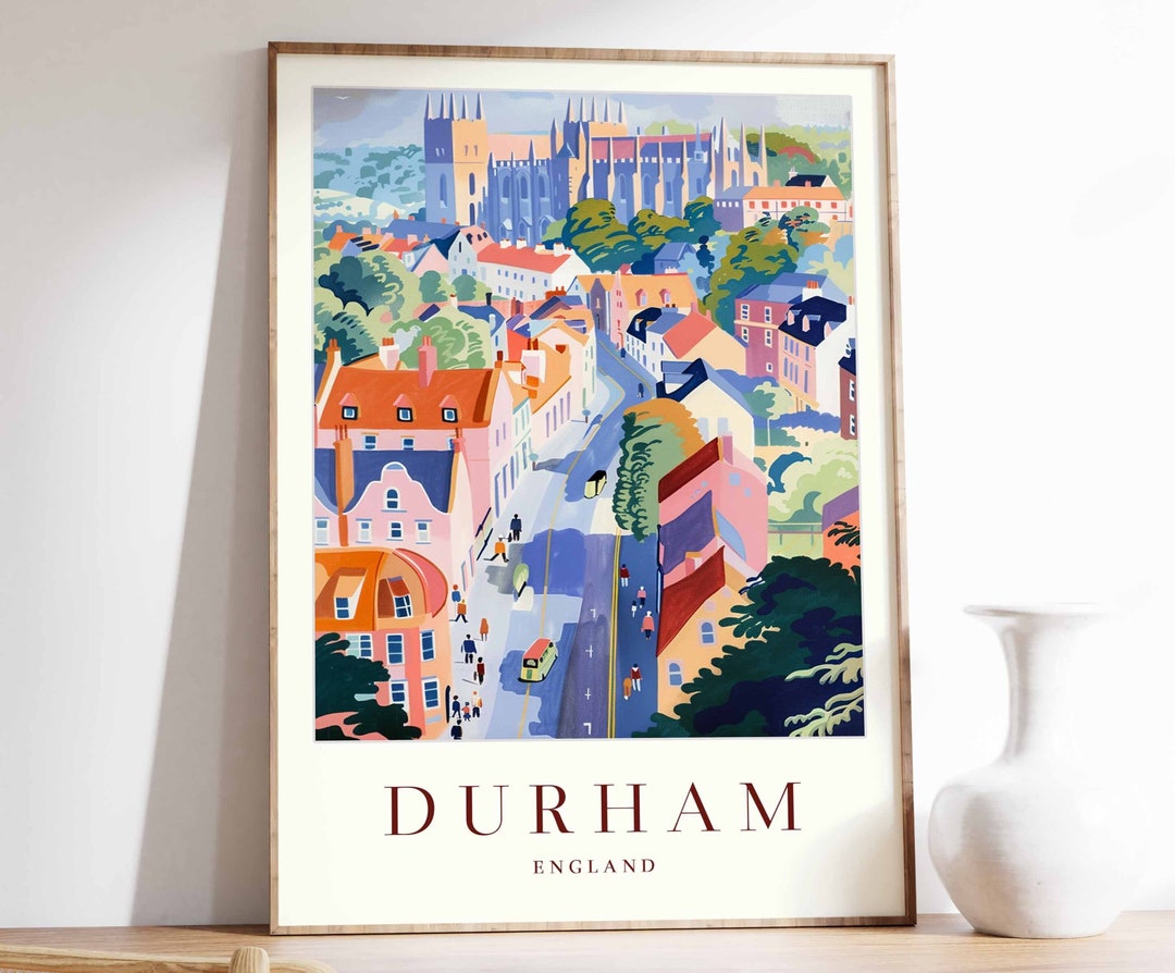 Durham Poster, Durham Travel Print, England Wall Art, British Travel ...