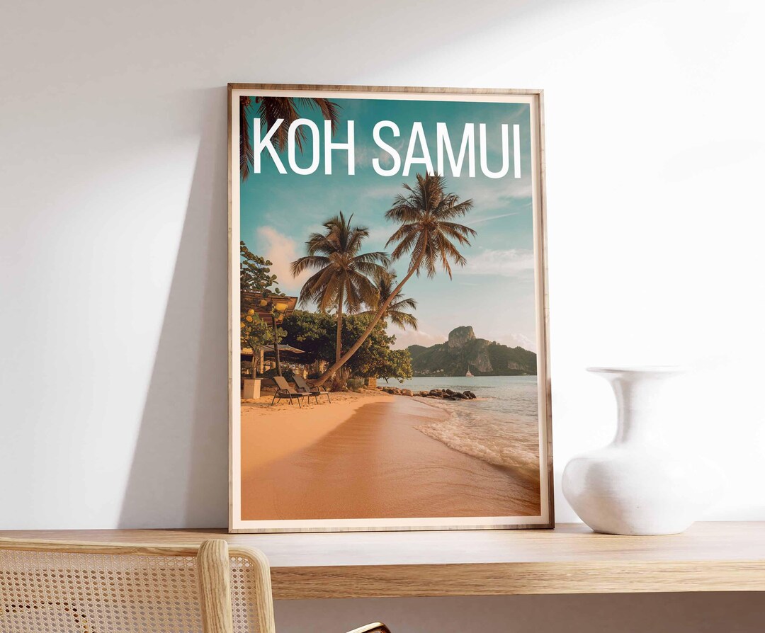 Koh Samui Print, Southeast Asia Poster, Thailand Travel Poster, Travel ...