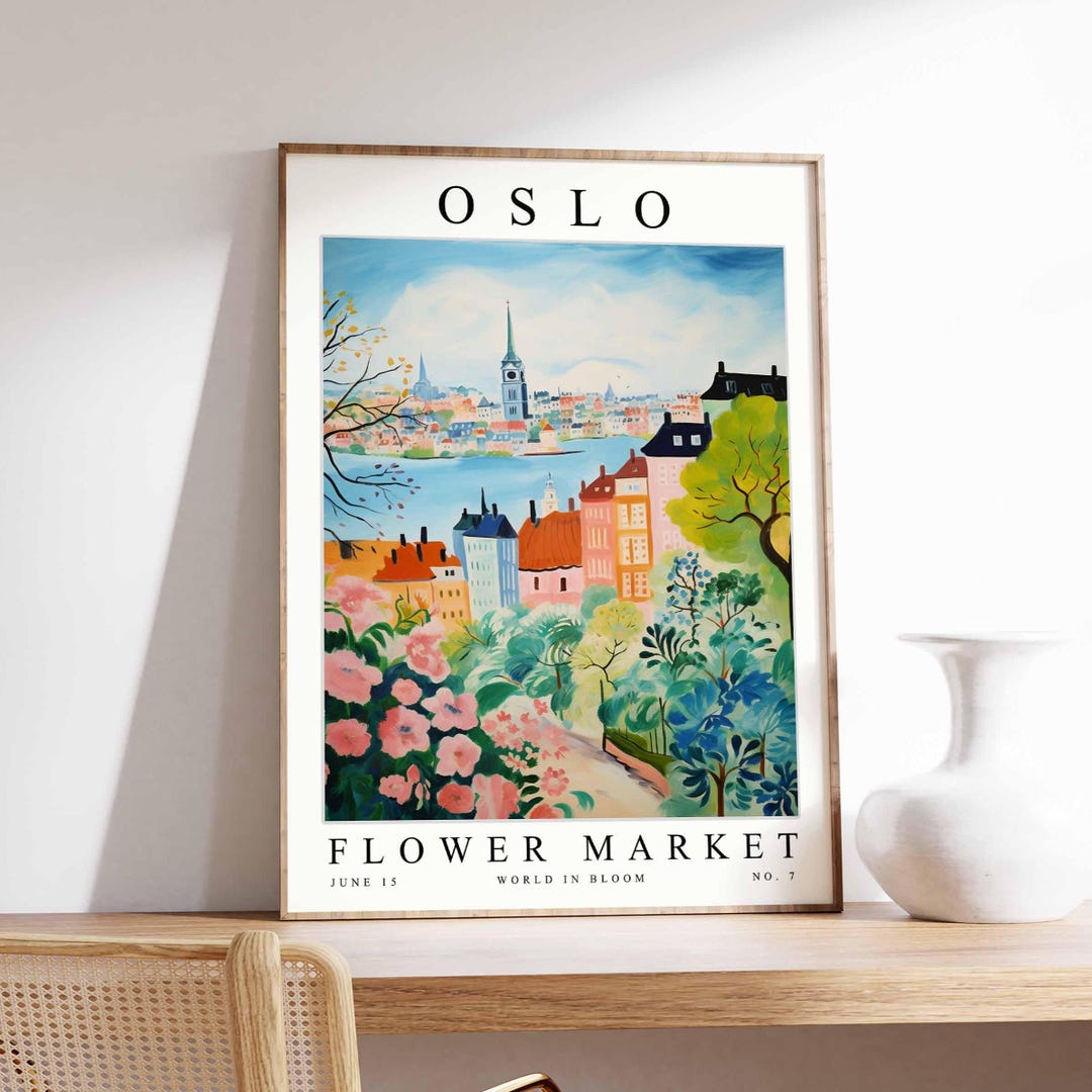 Oslo Flower Market Poster: Vibrant Norwegian Floral Wall Art - Etsy