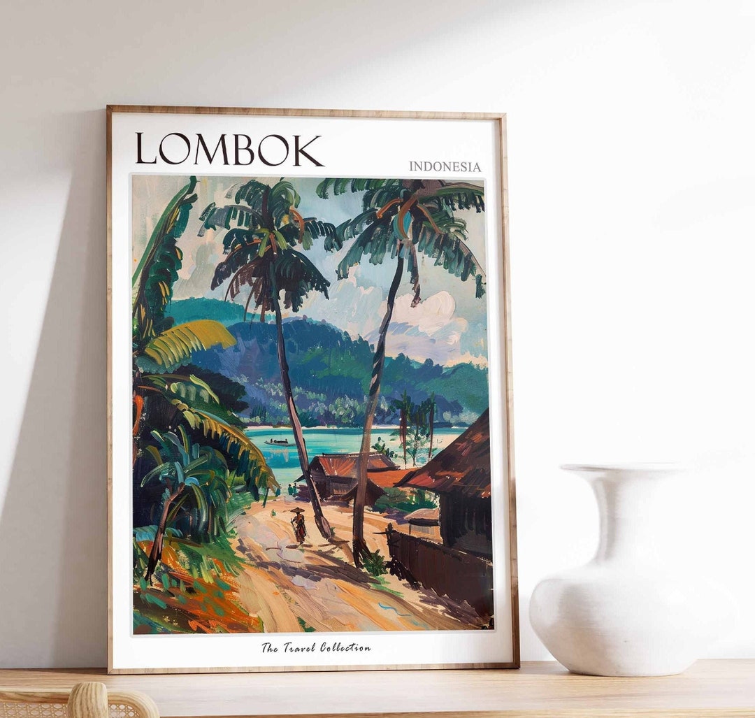 Lombok Poster, Indonesia Travel Print, Indonesian Decor, Asia Travel ...