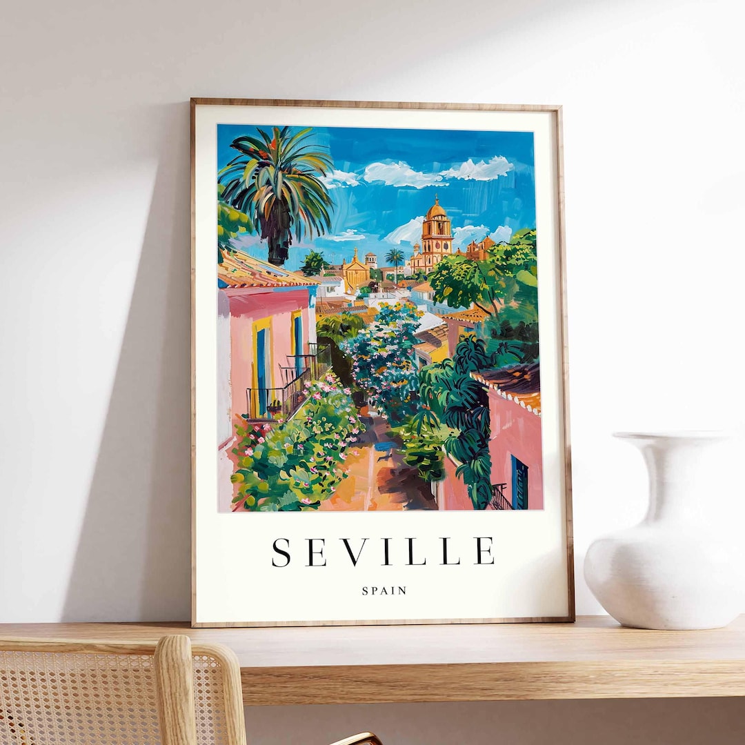Seville Poster, Spain Travel Print, Seville Cathedral Print, Andalusian ...
