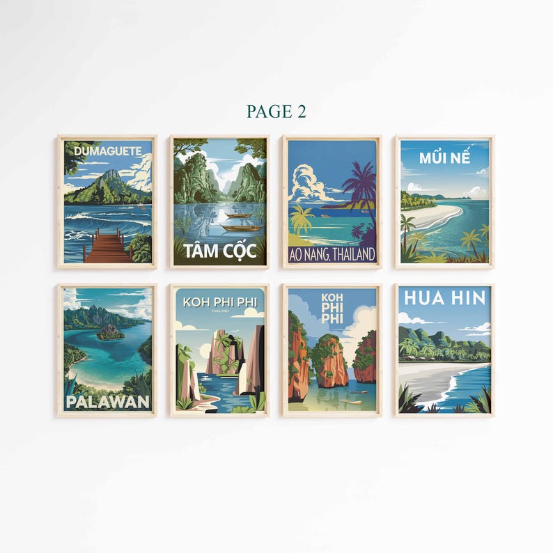Southeast Asia Travel Poster Set: Retro Asian Art Prints - Etsy