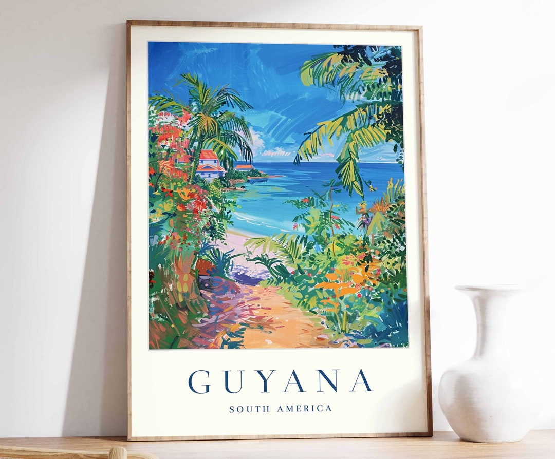 Guyana Poster, Guyana Travel Print, South America Wall Art, South ...