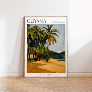 Guyana Poster, Guyana Travel Print, Tropical Decor, Botanical Print ...
