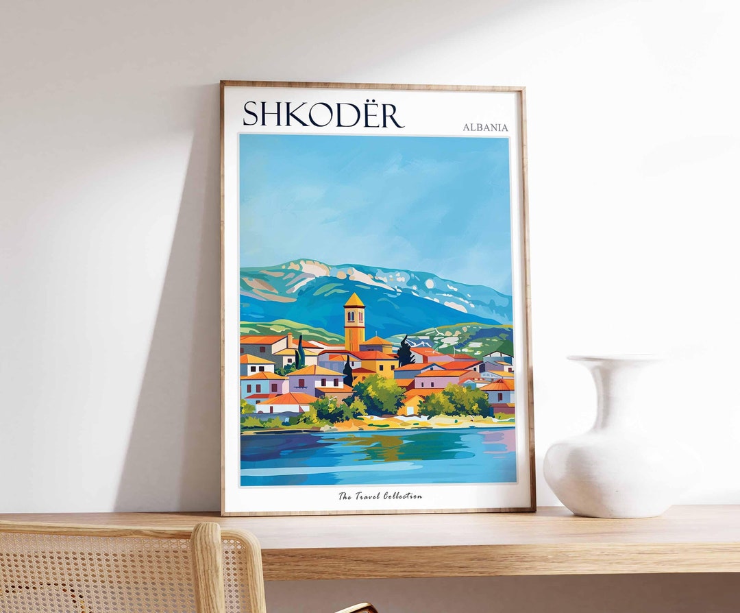 Shkodër Poster, Albania Travel Print, Albanian Decor, Europe Travel ...