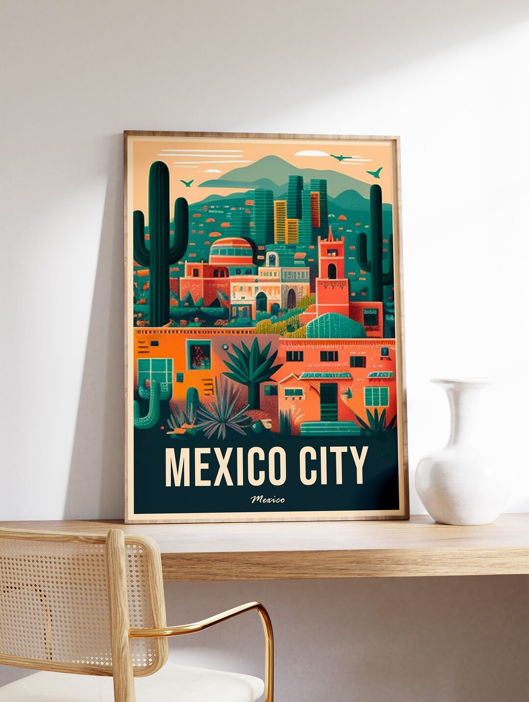 Mexico City Travel Poster: Colorful Vintage-style Wall Art - Etsy
