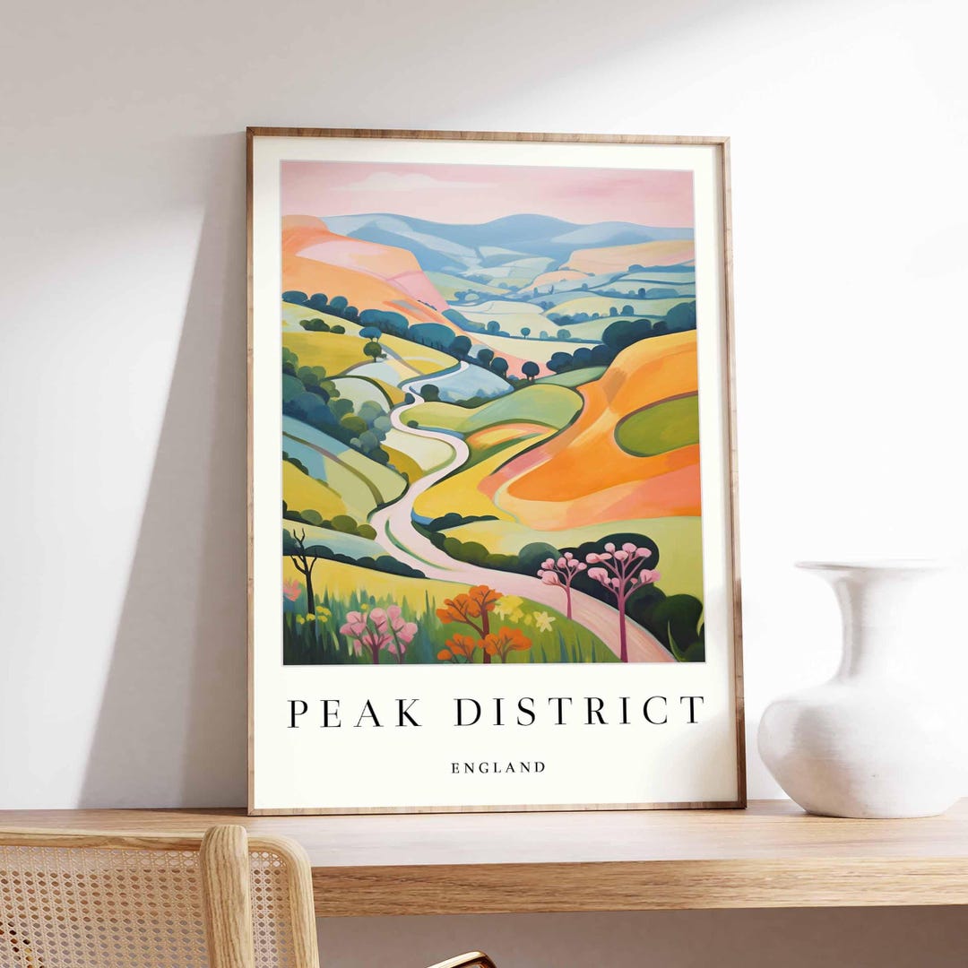 Peak District Landscape Poster: Scenic England Wall Art - Etsy