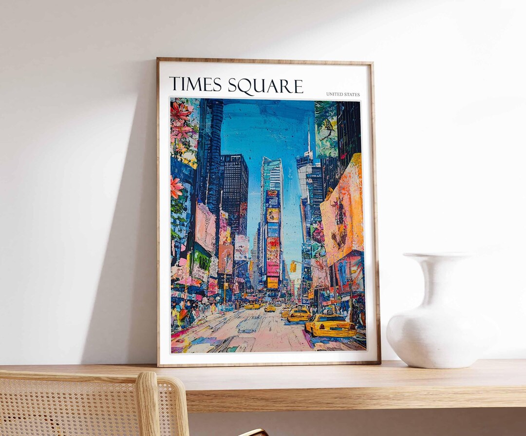 Times Square Poster, Times Square Travel Print, Tropical Decor, City ...