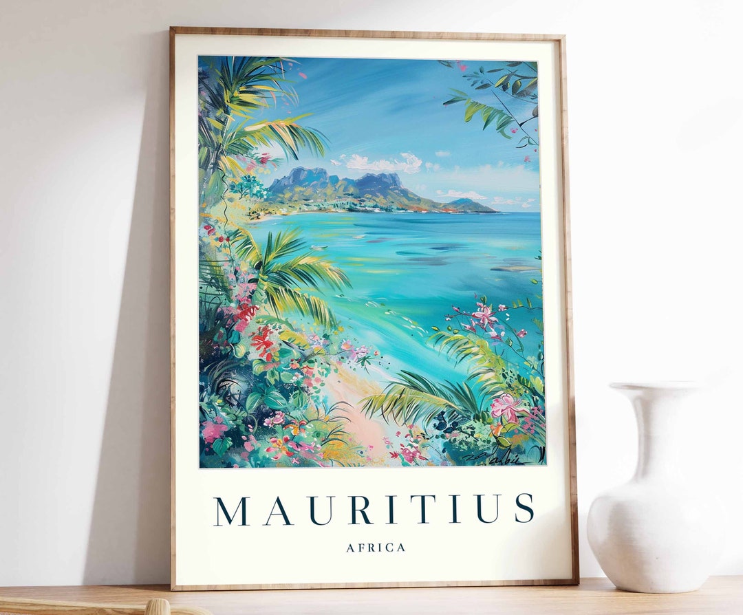 Mauritius Poster, Mauritius Travel Print, Africa Wall Art, African ...