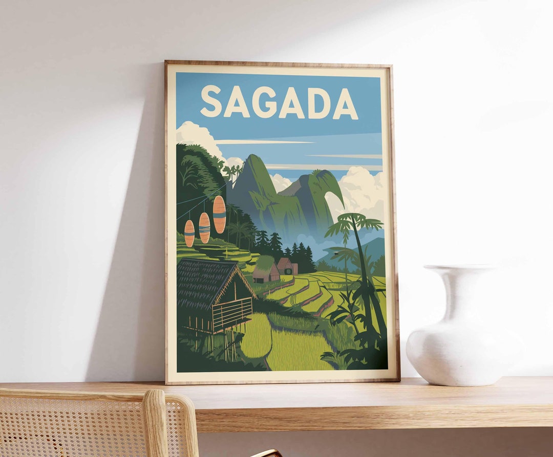 Sagada Print, Southeast Asia Poster, Philippines Travel Poster, Travel ...